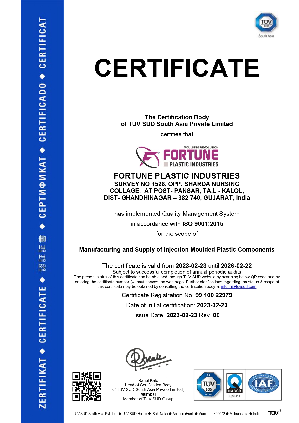 Awards – Fortune Plastic Industries